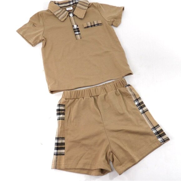 Unbranded | Matching Sets | Boys Warm Weather Two Piece Matching Khaki ...